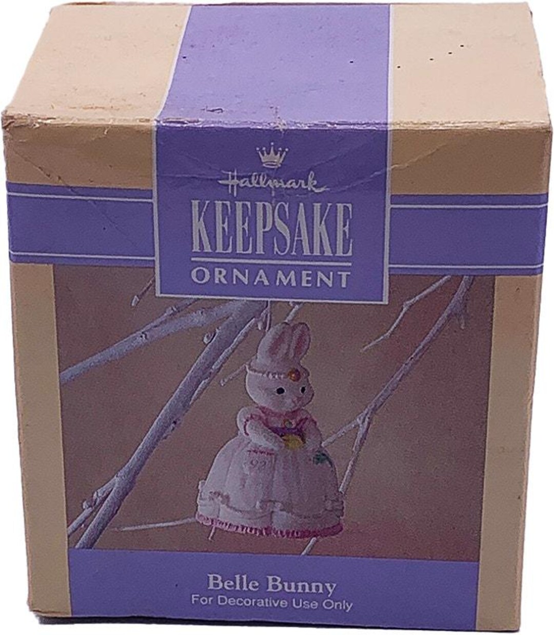 1992 Hallmark Keepsake Easter Collection Belle Bunny Porcelain Ornament ...