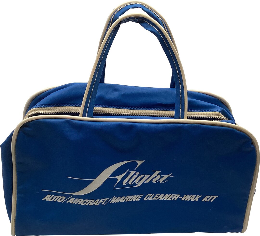 Rare Vintage FLIGHT BAG Mid Century Modern/mcm Blue 1960s Flight Kit ...