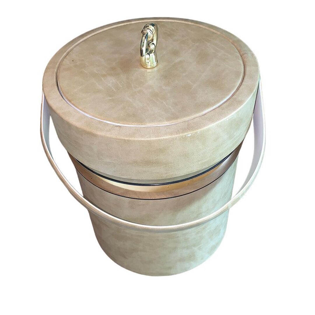 Vintage Insulated Ice Bucket Shelton-ware/leonard Silver Co. Ultrasuede ...