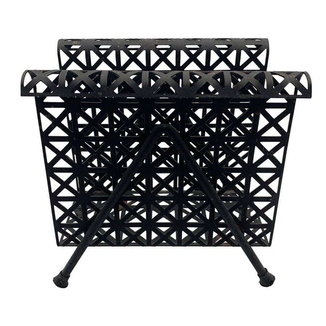 Vintage Mid-century Modern Black Perforated Metal Letter Holder - Etsy