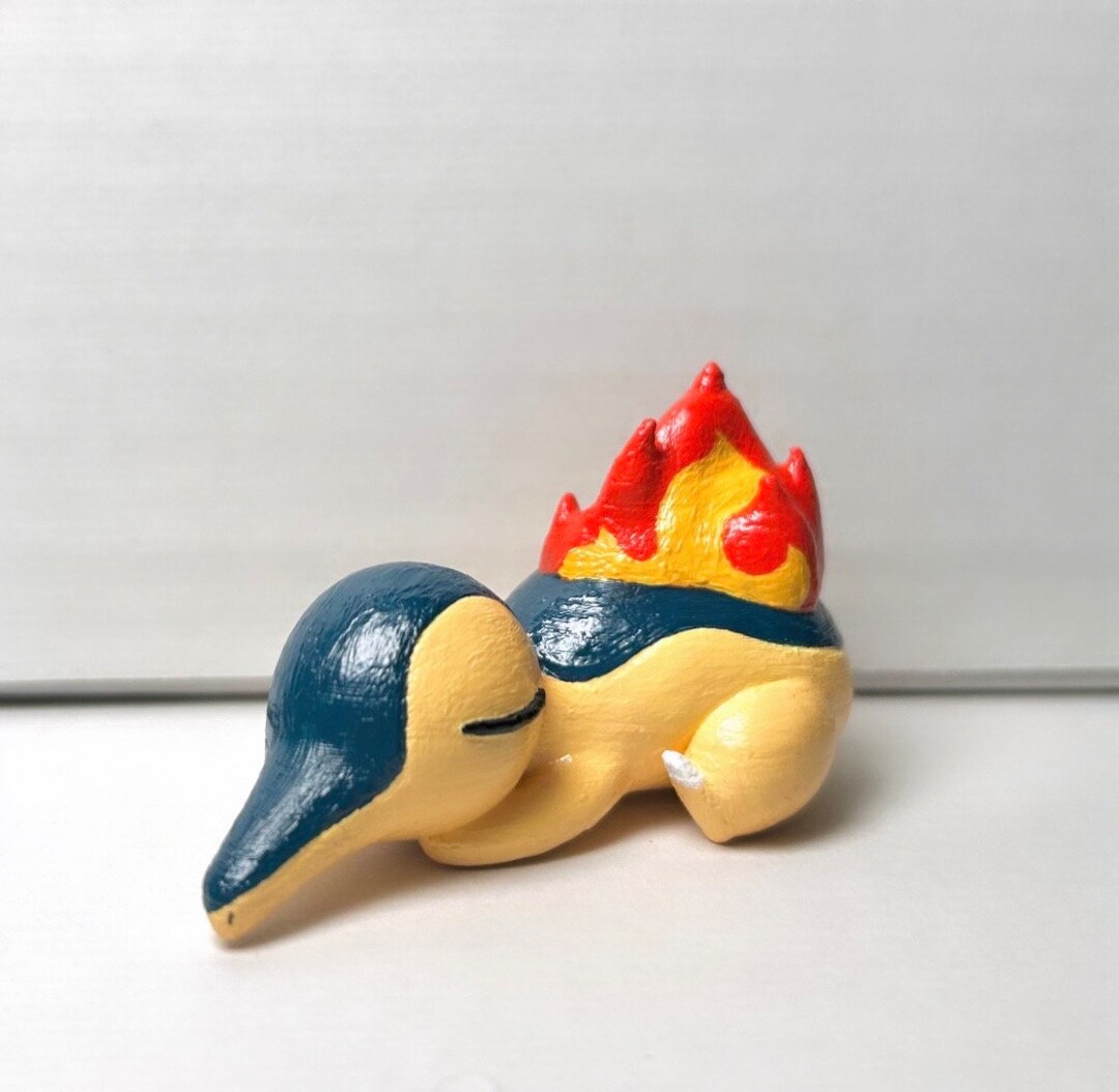 3D Printed Fire Mouse Figurine Desk Buddy Figurine Gift Plant Garden ...