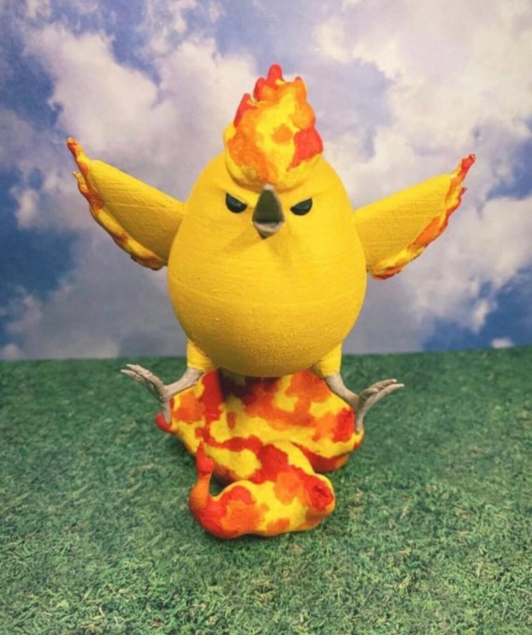 Fire Bird Figurine, Chibi Desk Buddy - Etsy