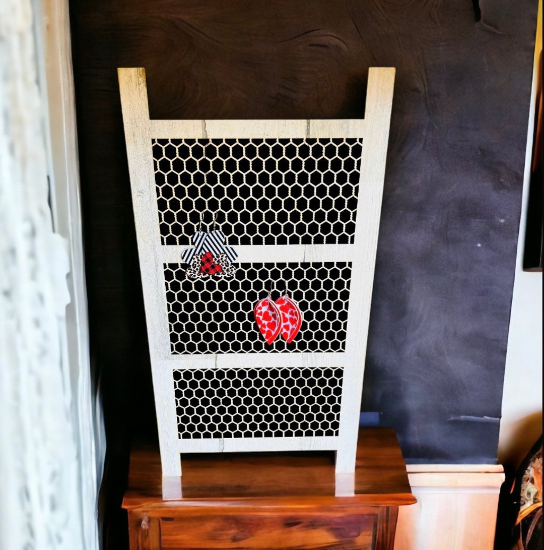 Farmhouse Earring Display/chicken Wire Earring Holder/farmhouse Decor ...