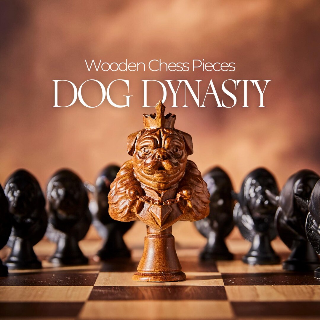Dog Themed Chess Pieces Wooden Chess Pieces Premium Chess Pieces Dog ...