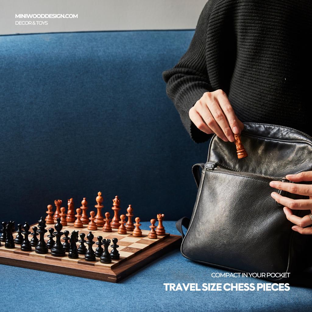 Handcrafted Wood Chess Set Travel Size Handmade Walnut & Maple Chess ...