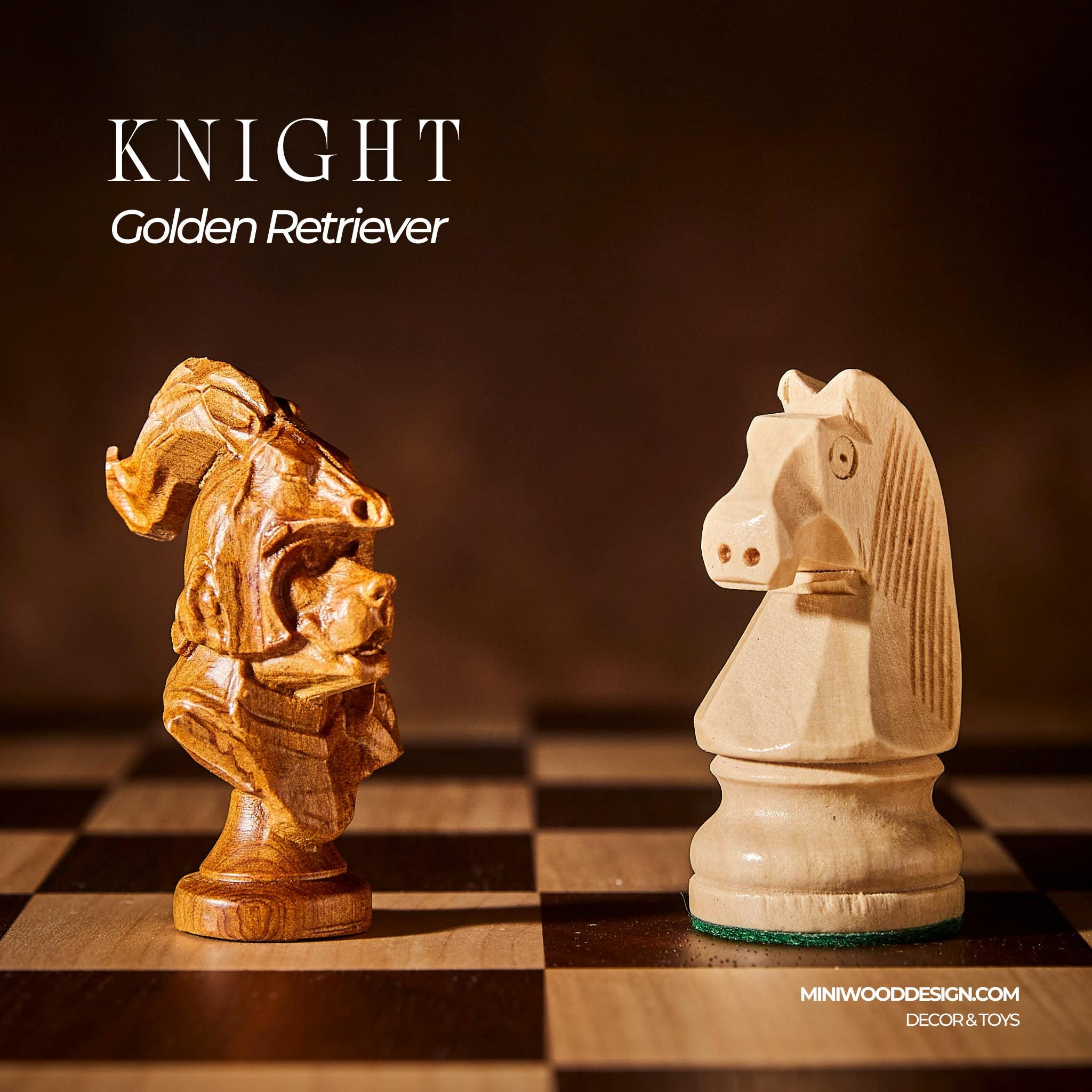 Dog Themed Chess Pieces Wooden Chess Pieces Premium Chess Pieces Dog ...