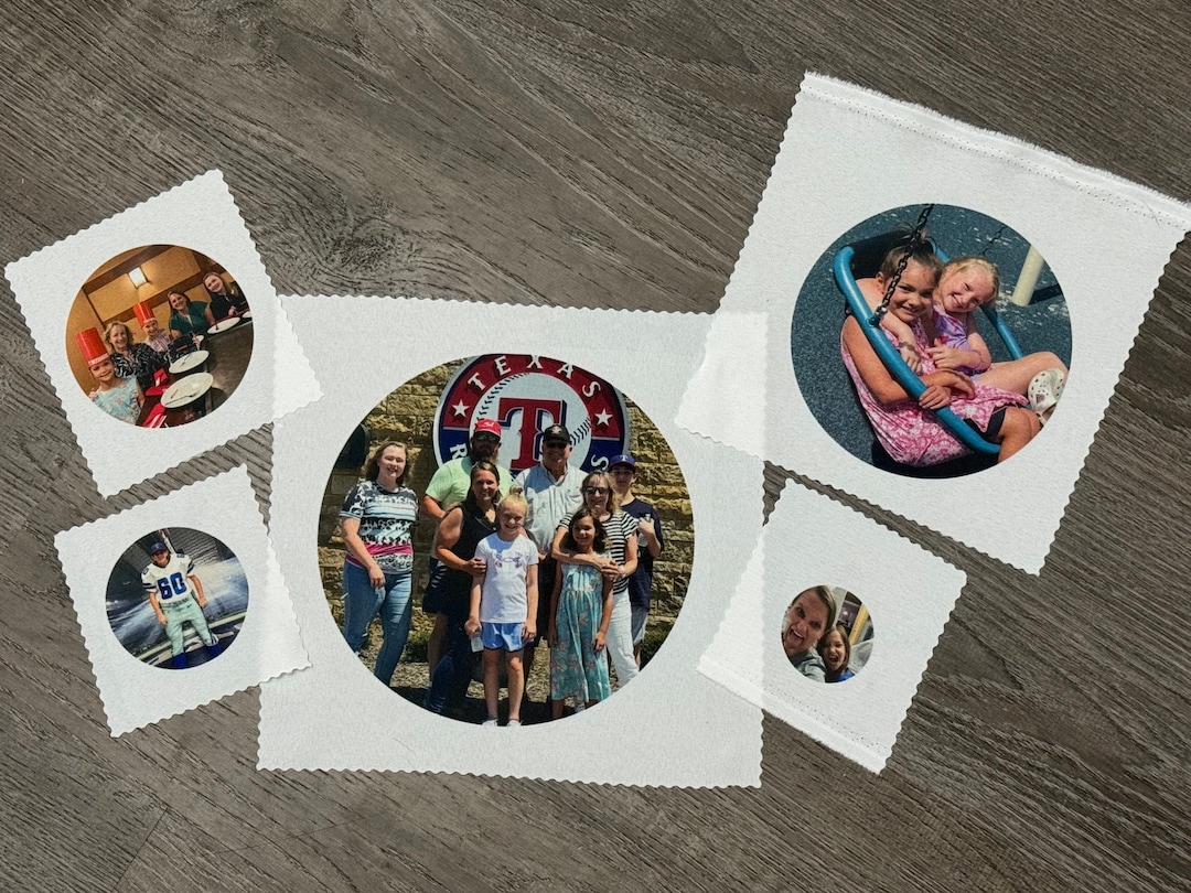 Circular Images Memory Quilt Blocks, Your Photos on Fabric, Unique ...
