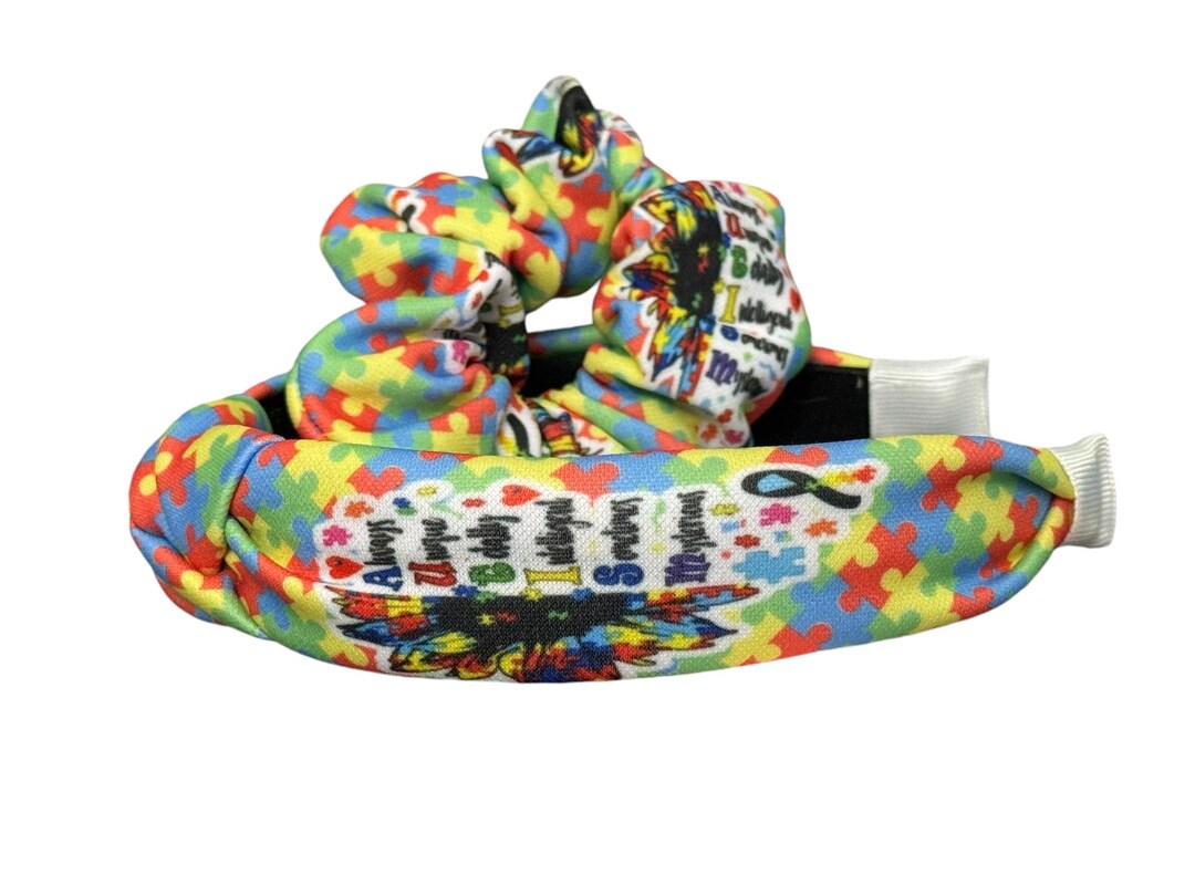 Autism Awareness Headband Scrunchy Set, Autism Support Accessories - Etsy
