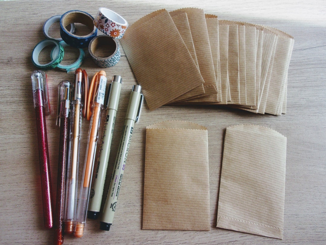 25 Kraft Photo Gift Serrated Pockets, Kraft Packaging Bags, Brown Kraft ...