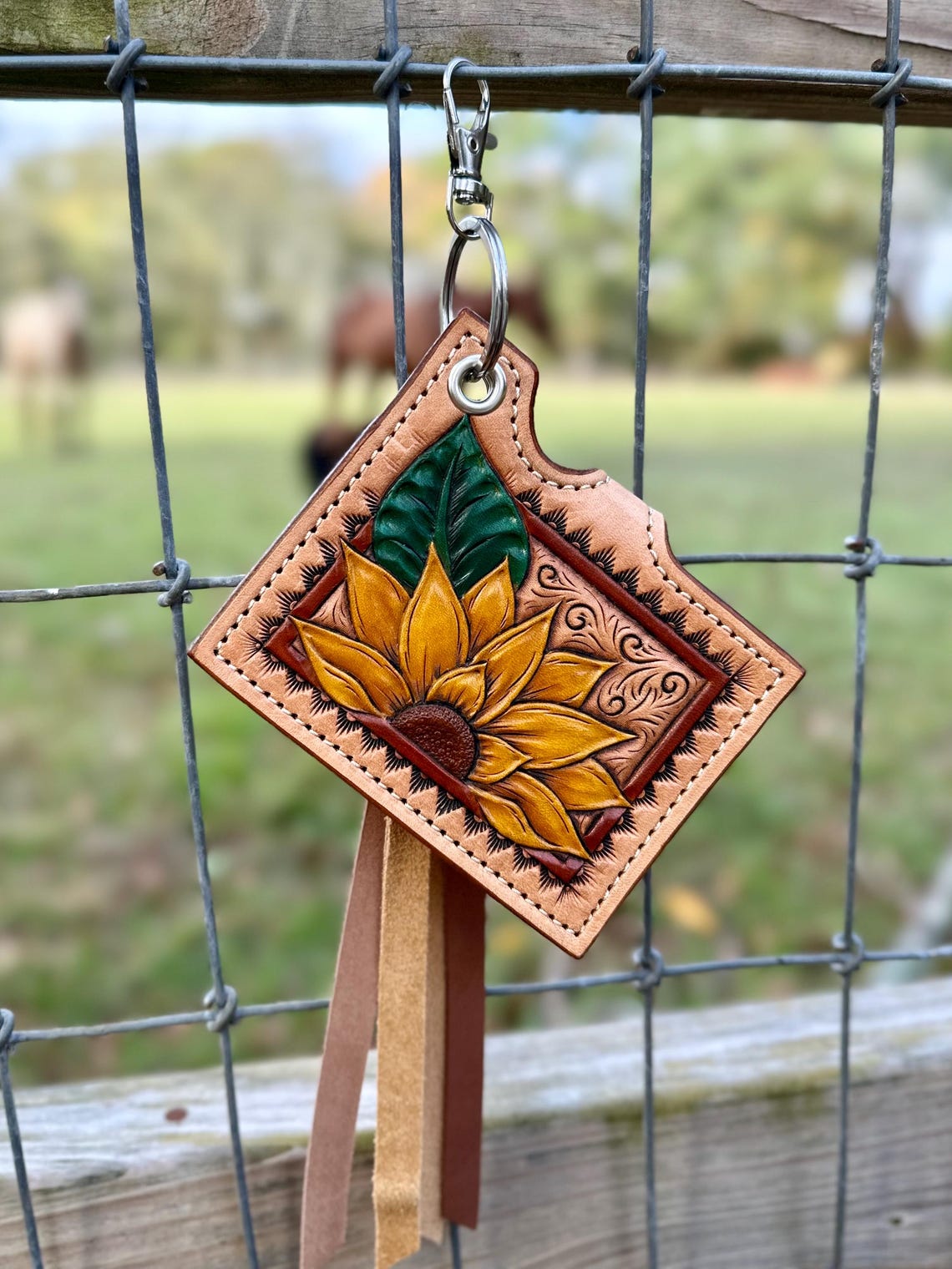 Tooled Leather Keychain Wallet - Etsy