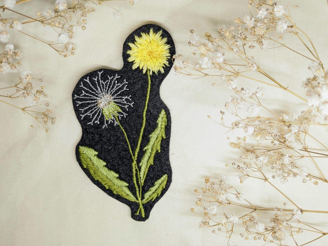 Irish Embroidered Dandelion Art, Patch or Hanging Decoration - Etsy UK