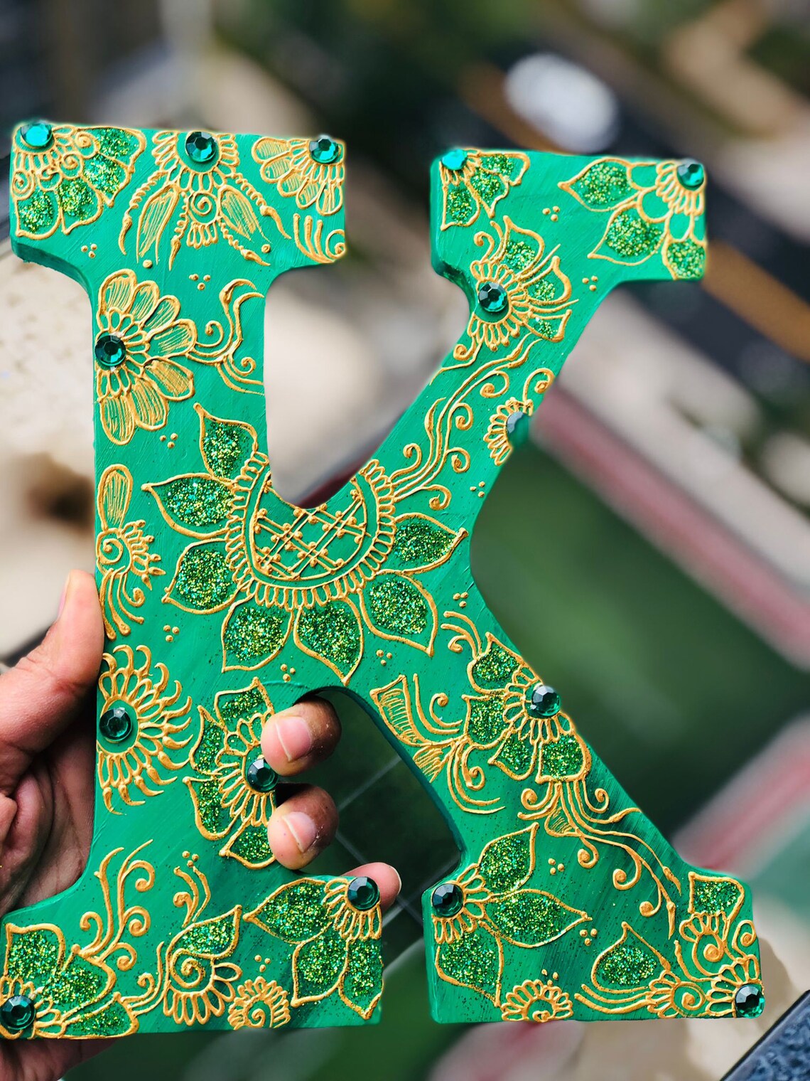 Henna Wooden Letter/freehand/ Hand Painted/ Holiday | Etsy