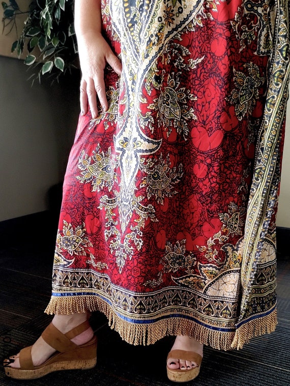 Hebrew Israelite Women's Red & Gold Kaftan Dress With - Etsy