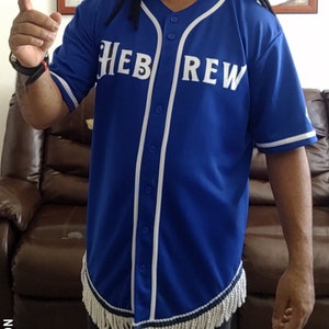 Hebrew Israelite Baseball Jersey Blue With White Fringes, X Nation ...