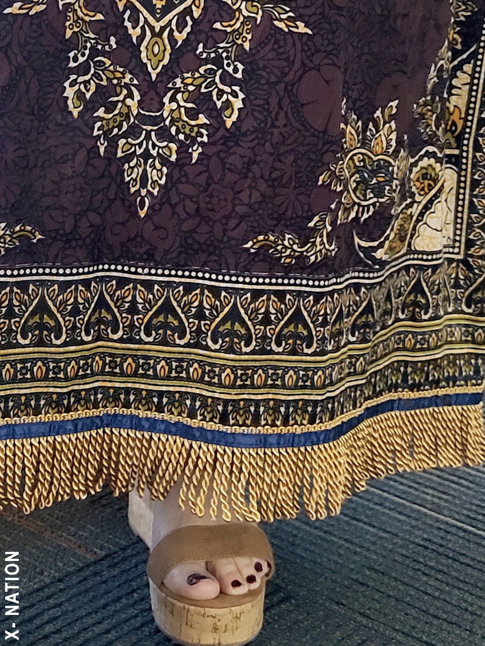 Hebrew Israelite Women's Brown & Gold Kaftan Dress, With Gold Fringes ...