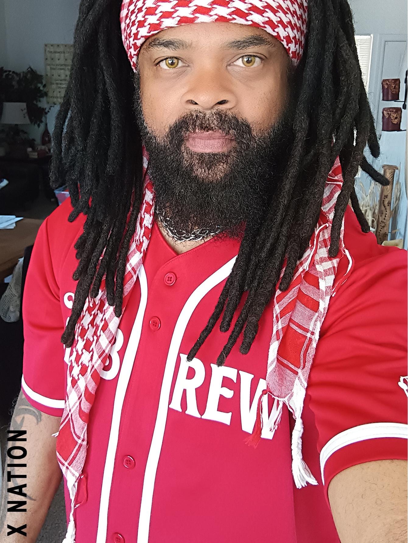 Hebrew Israelite Baseball Jersey Red With White Fringes, X Nation Brand ...