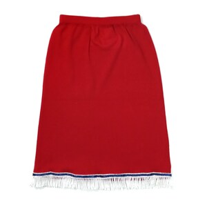 Hebrew Israelite Women's Skirt, Ruby Red With White Fringes, X Nation ...