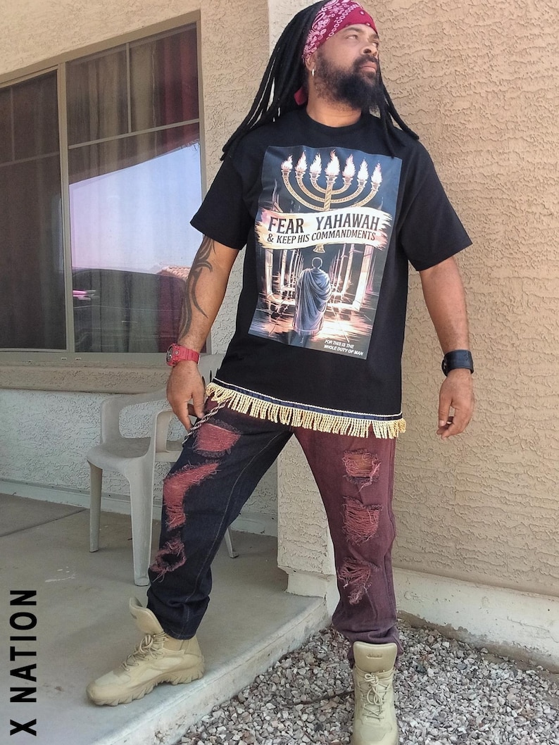 Hebrew Israelite T Shirt With Fringes, Fear Yahawah - X Nation Brand ...