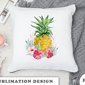 Pineapple Sublimation Designs Watercolor Pineapple With | Etsy