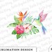 Watercolor Flamingo Sublimation Downloads , Tropical Bird Watercolor ...