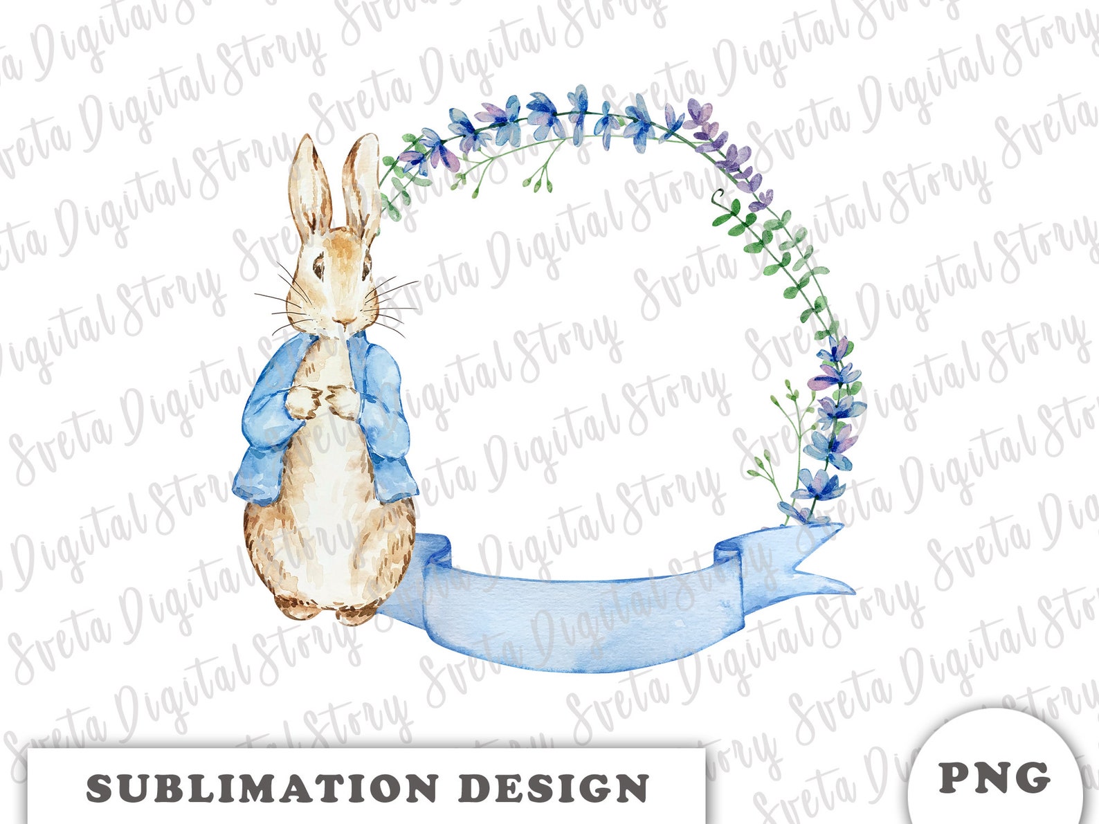 Peter Rabbit Banner PNG Watercolor Peter Rabbit Sublimation - Etsy