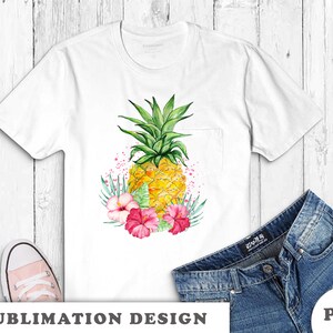 Pineapple Sublimation Designs Watercolor Pineapple With | Etsy