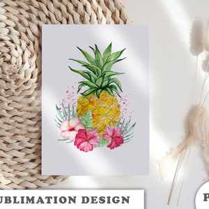 Pineapple Sublimation Designs Watercolor Pineapple With | Etsy