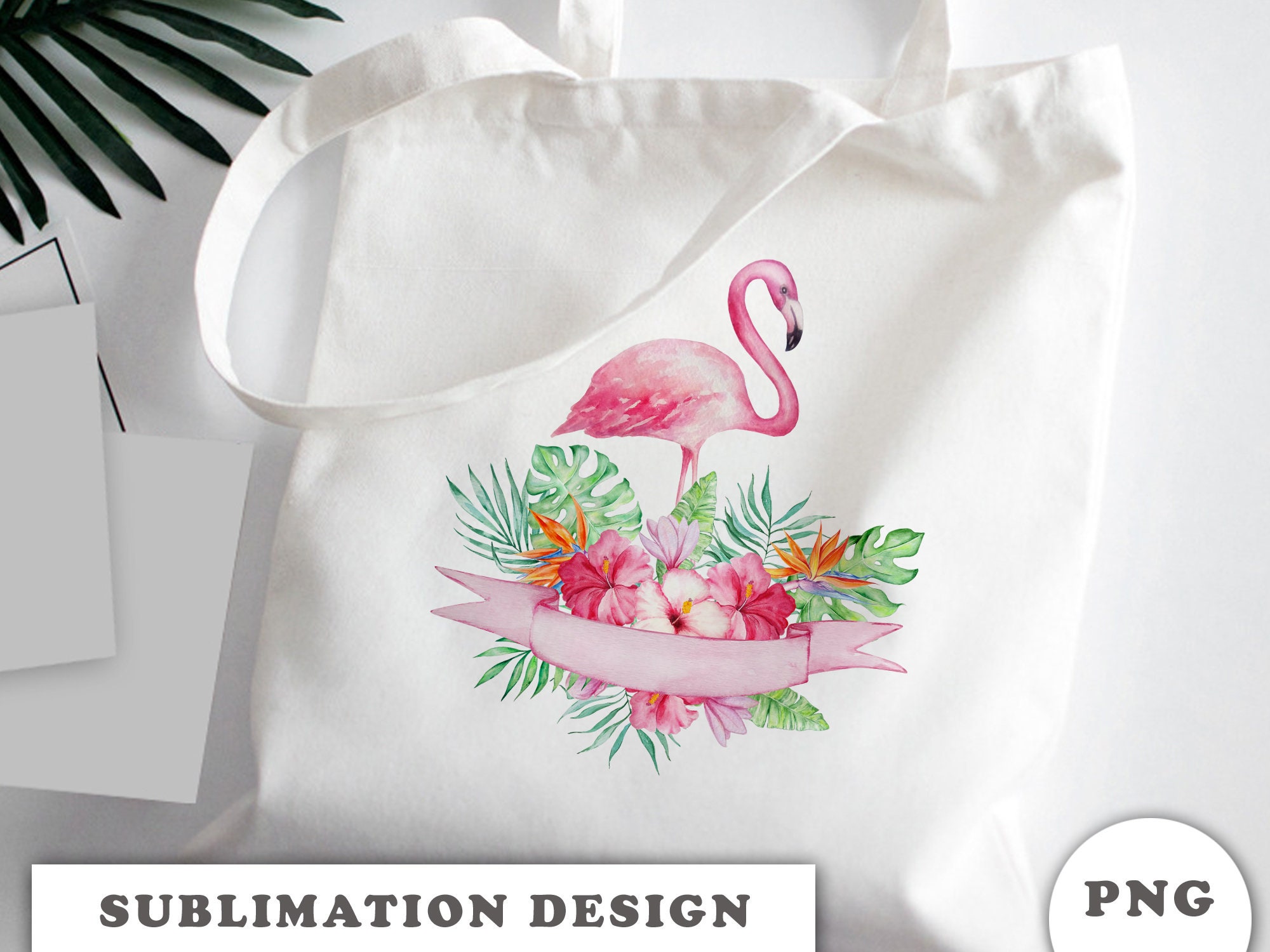 Watercolor Floral Flamingo Sublimation Downloads Tropical - Etsy