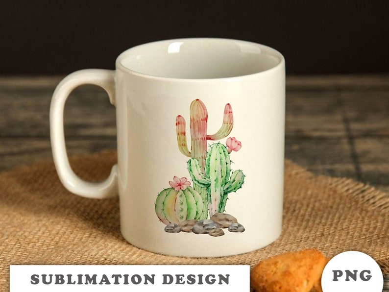 Cactus Sublimation Designs Downloads, Watercolor Cactus Png, Floral ...