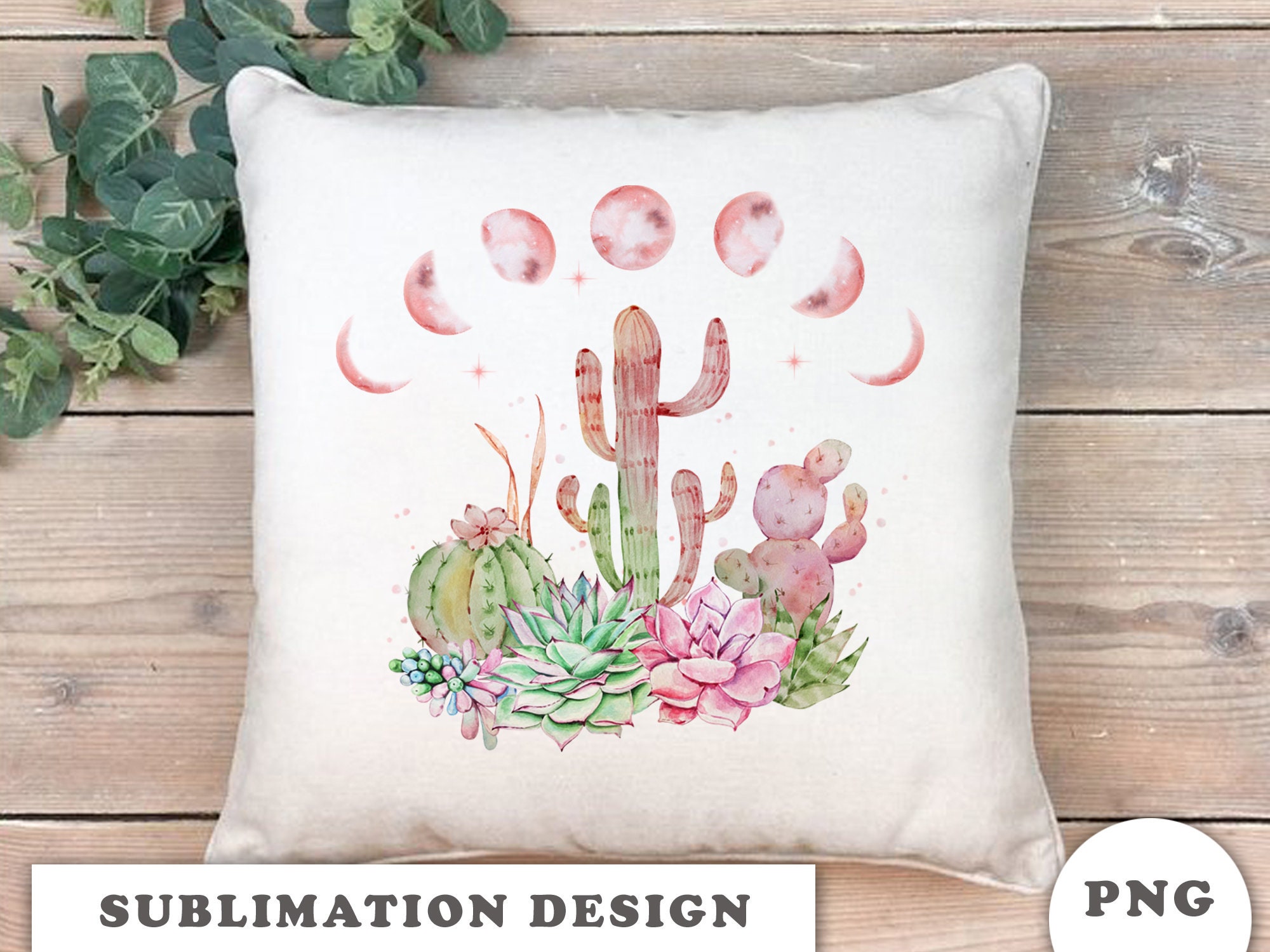 Cactus Sublimation Designs Downloads Watercolor Pink Cactus - Etsy