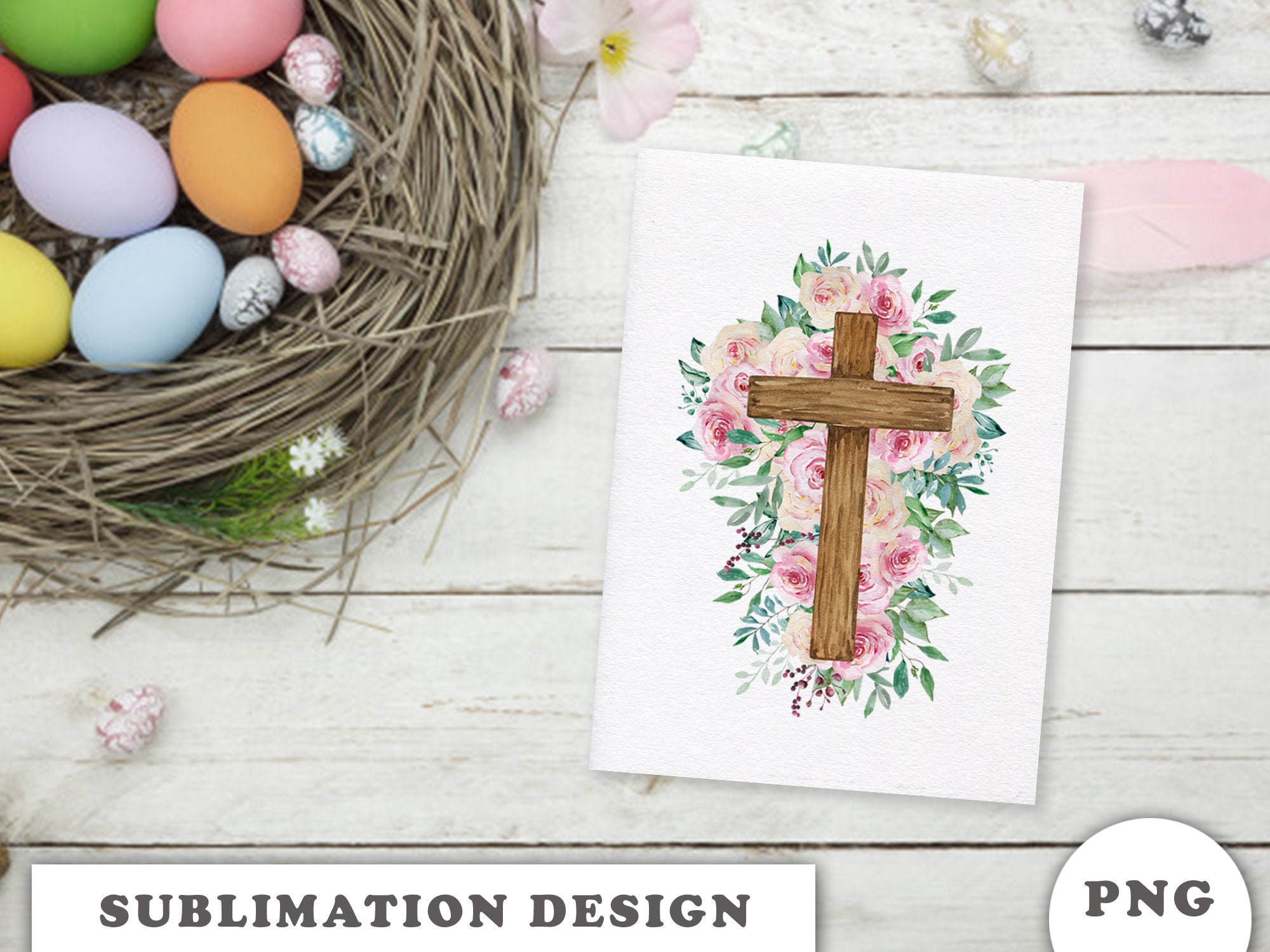 Floral Cross Png Clipart Religious Easter Png Baptism - Etsy