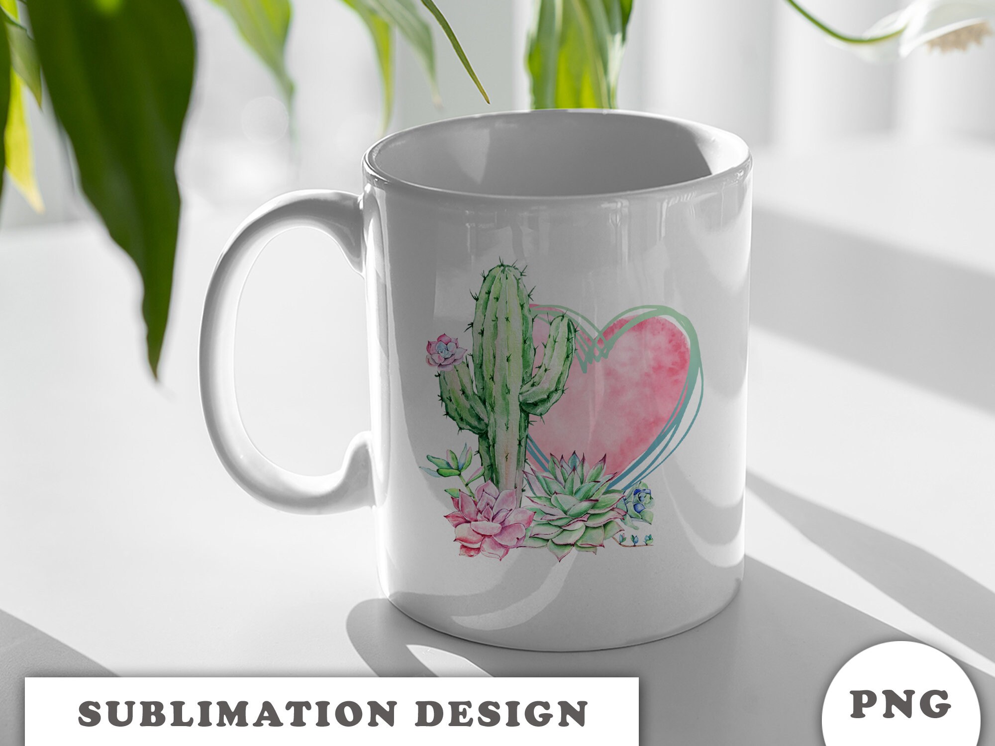 Cactus Sublimation Designs Downloads Watercolor Pink Cactus - Etsy