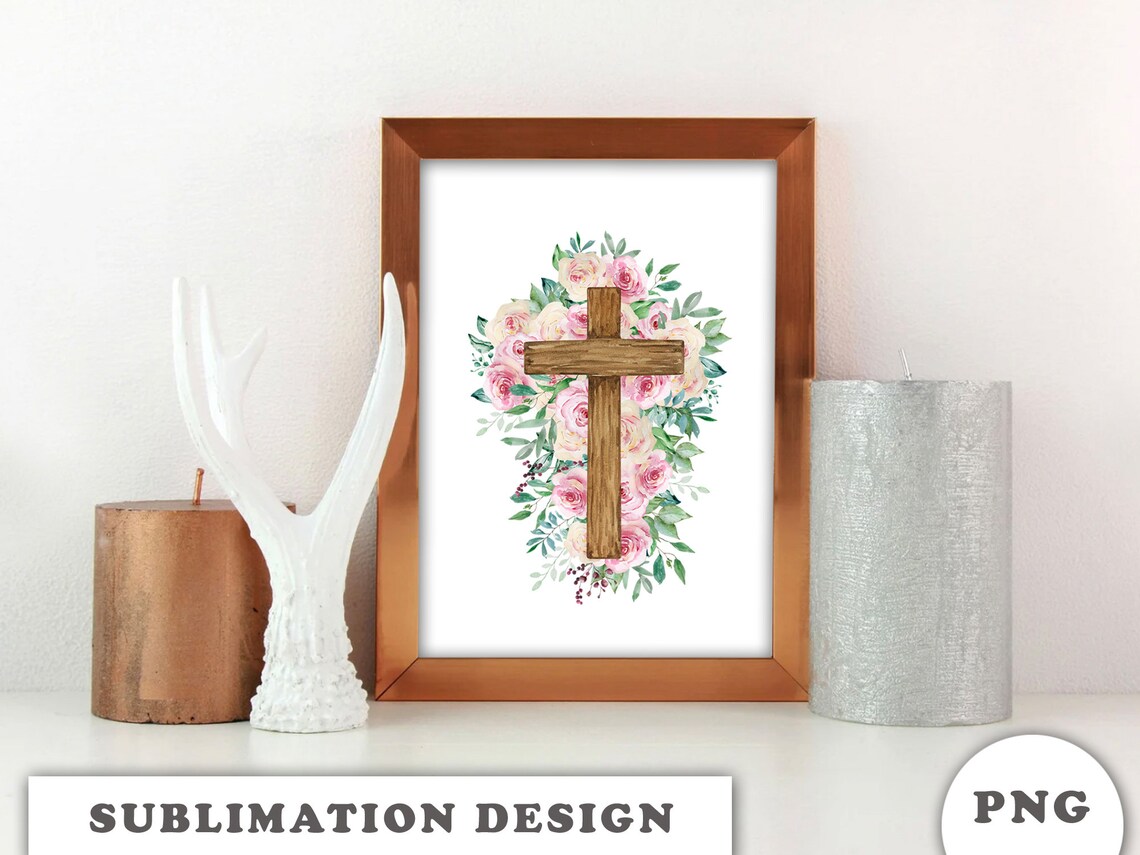Floral Cross Png Clipart Religious Easter Png Baptism - Etsy