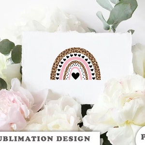 Leopard Rainbow With Heart Png Romantic Sublimation Design - Etsy