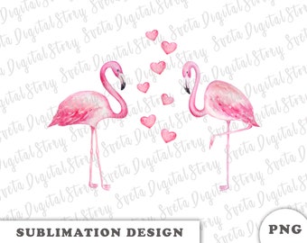 Watercolor Flamingo Sublimation Downloads Tropical Bird | Etsy