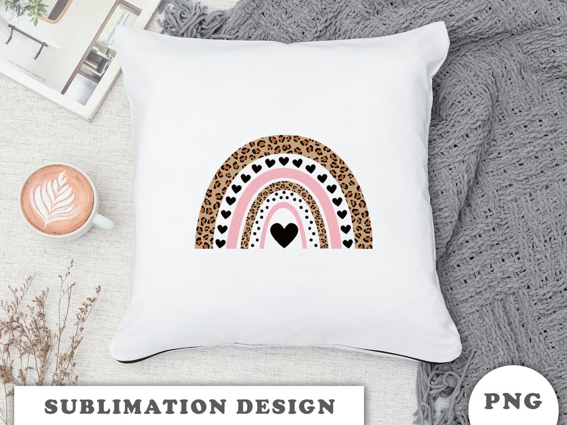 Leopard Rainbow With Heart Png Romantic Sublimation Design - Etsy