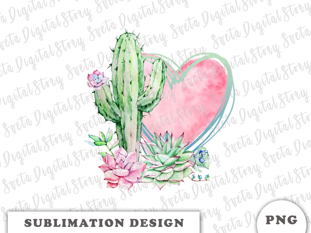 Cactus Sublimation Designs Downloads, Watercolor Pink Cactus Png ...