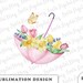 Watercolor Spring Flowers Umbrella Png Bouquet Flowers Sublimation ...