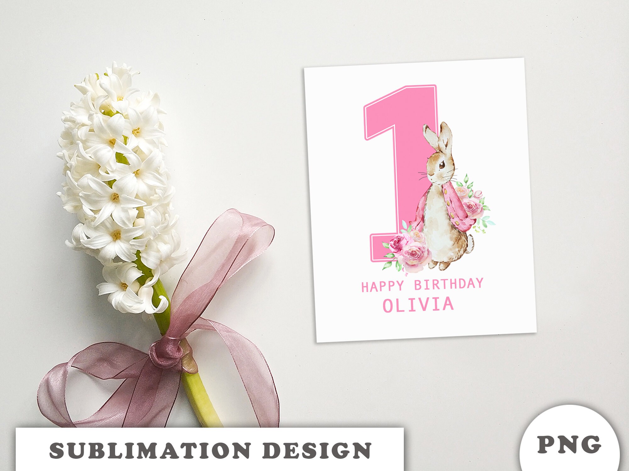 Peter Rabbit Pink First Birthday PNG Bunny Sublimation - Etsy Australia