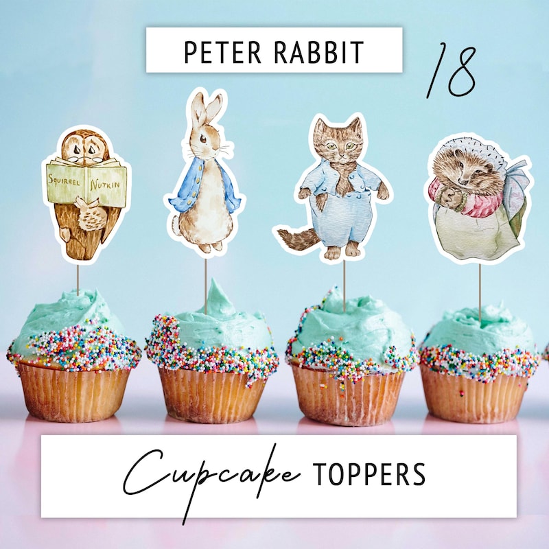 Peter Rabbit Cupcake Topper - Etsy