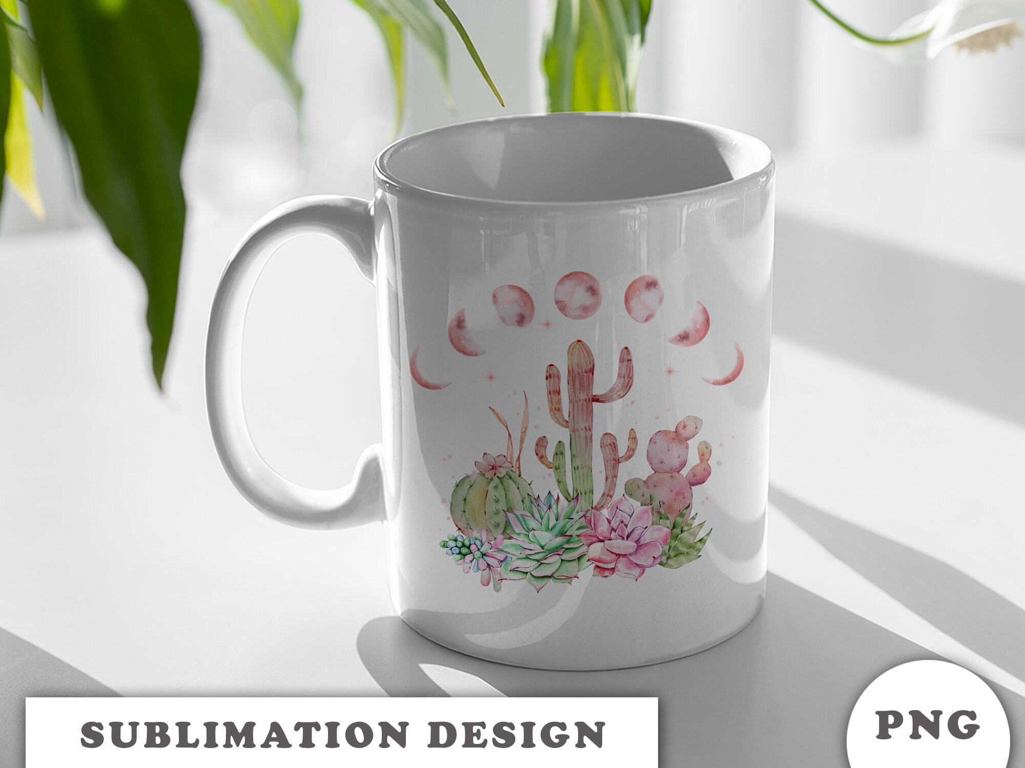 Cactus Sublimation Designs Downloads, Watercolor Pink Cactus Png ...