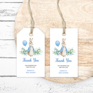 Peter Rabbit Gift Tags | Printable Baby Shower Thank You Favor Tag ...