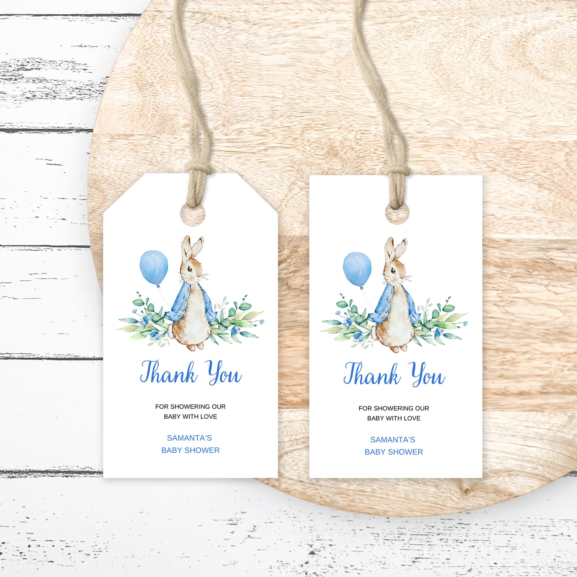 Peter Rabbit Gift Tags | Printable Baby Shower Thank You Favor Tag ...
