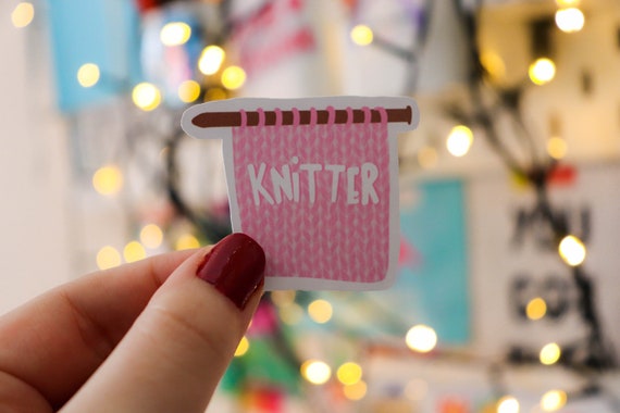 Pink knitter sticker knitting sticker knitting gifts | Etsy