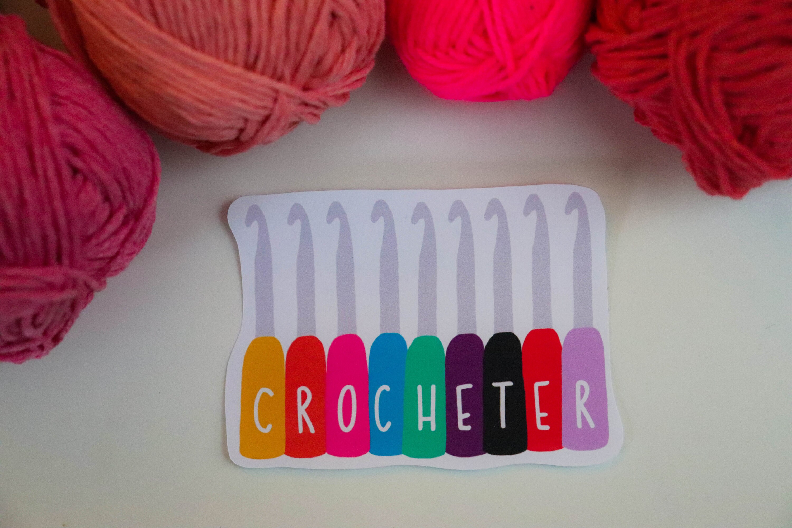 Rainbow Crochet Hooks Sticker Crochet Hooks Set Sticker | Etsy