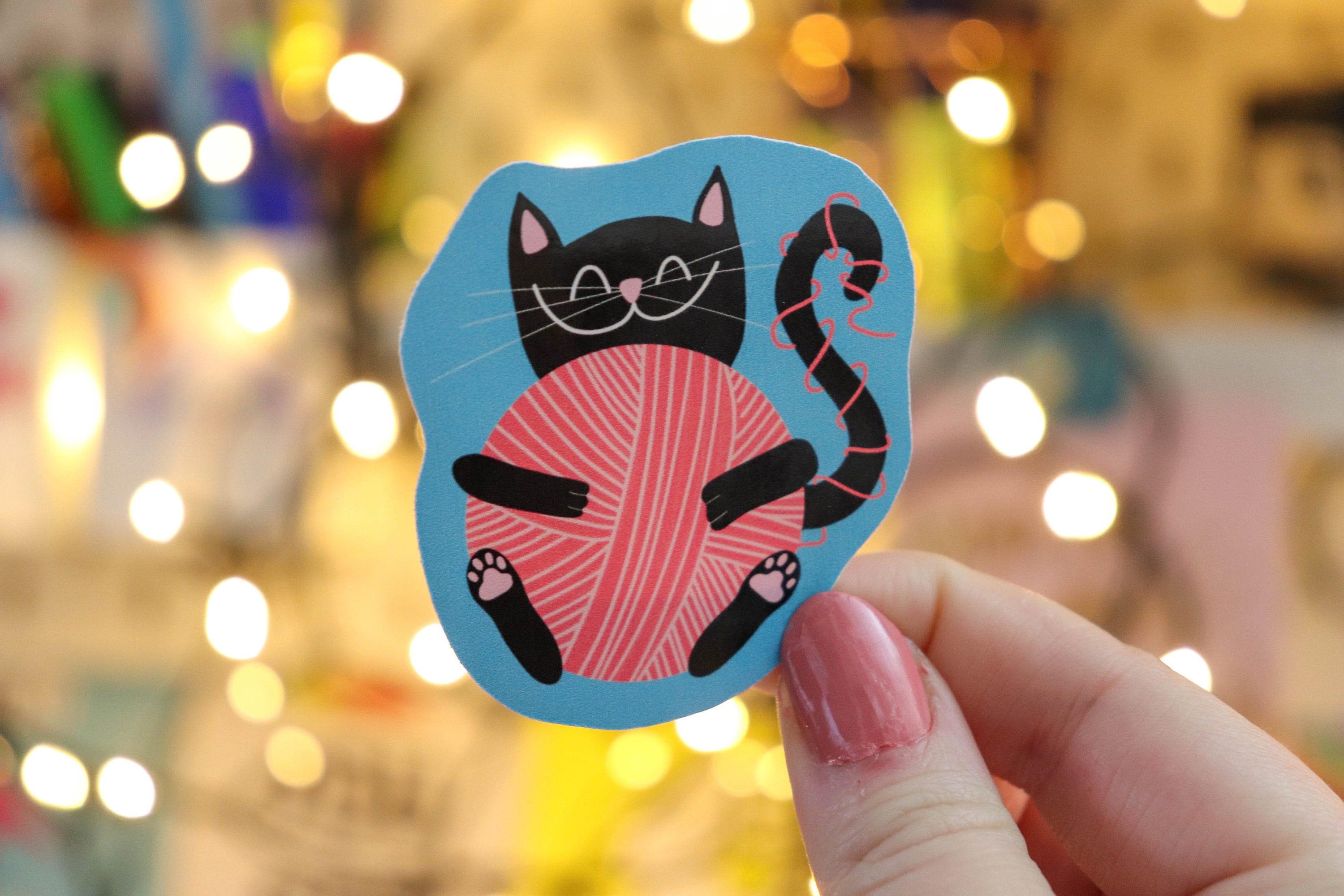 Yarn Lover Gift Cat With Yarn Kitten Stickers Cat Stickers - Etsy Denmark