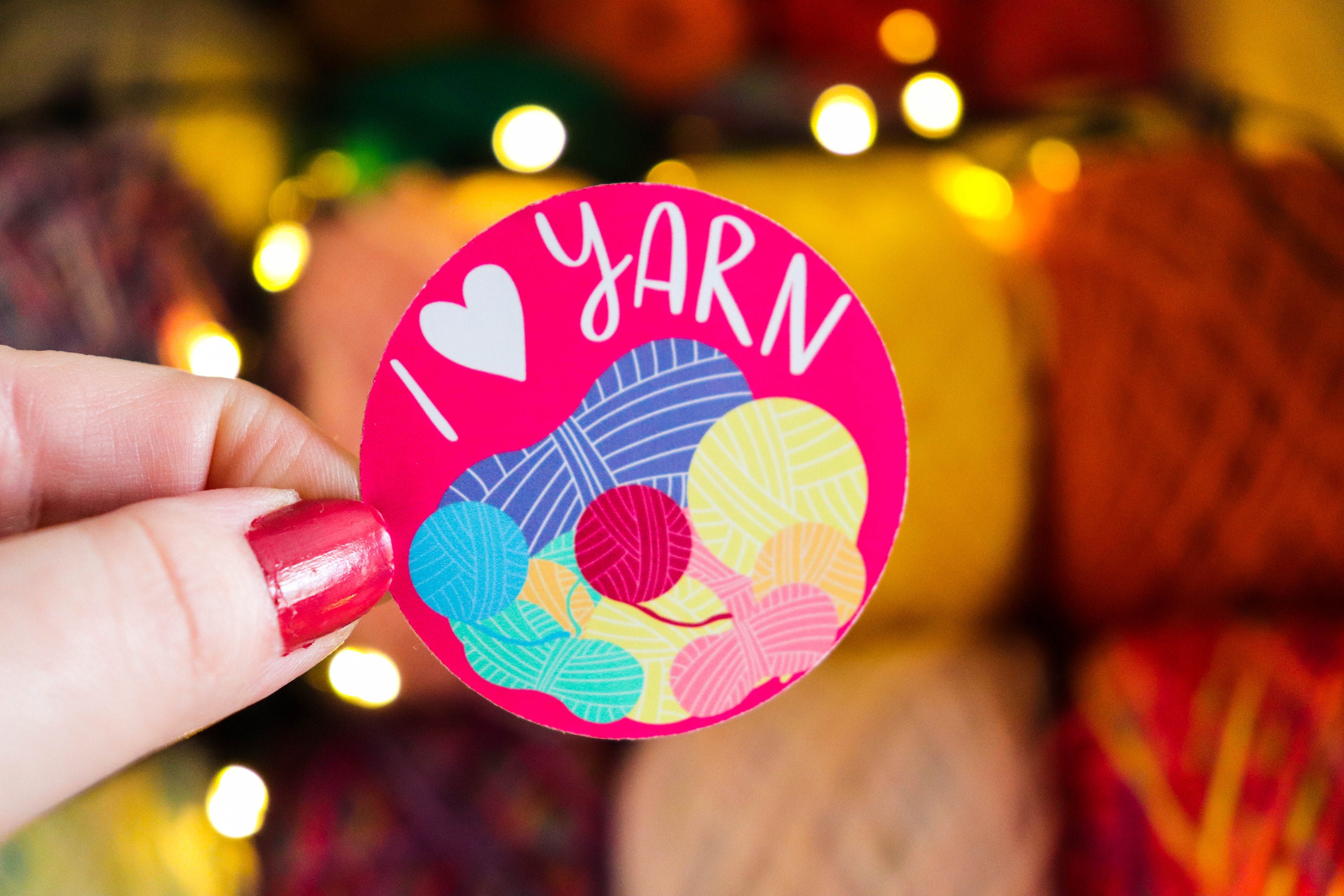 I Love Yarn Sticker Yarn Stickers Hand Dyed Yarn Crochet - Etsy