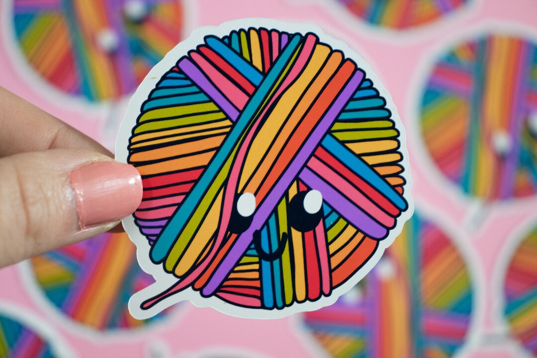 Rainbow Yarn Sticker, Yarn Stickers, Yarn Gift, Crocheting Gift ...