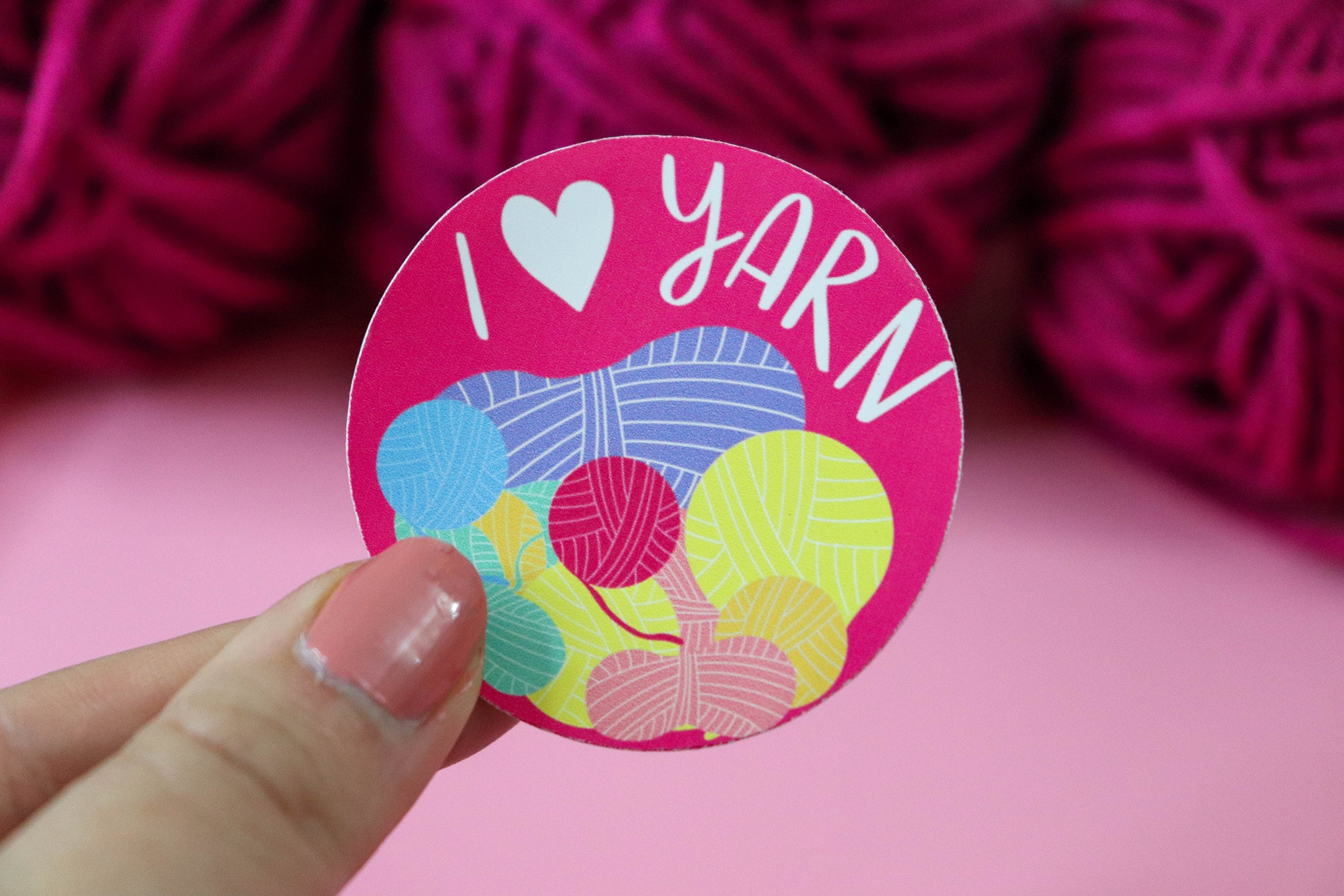 I Love Yarn Sticker Yarn Stickers Hand Dyed Yarn Crochet - Etsy