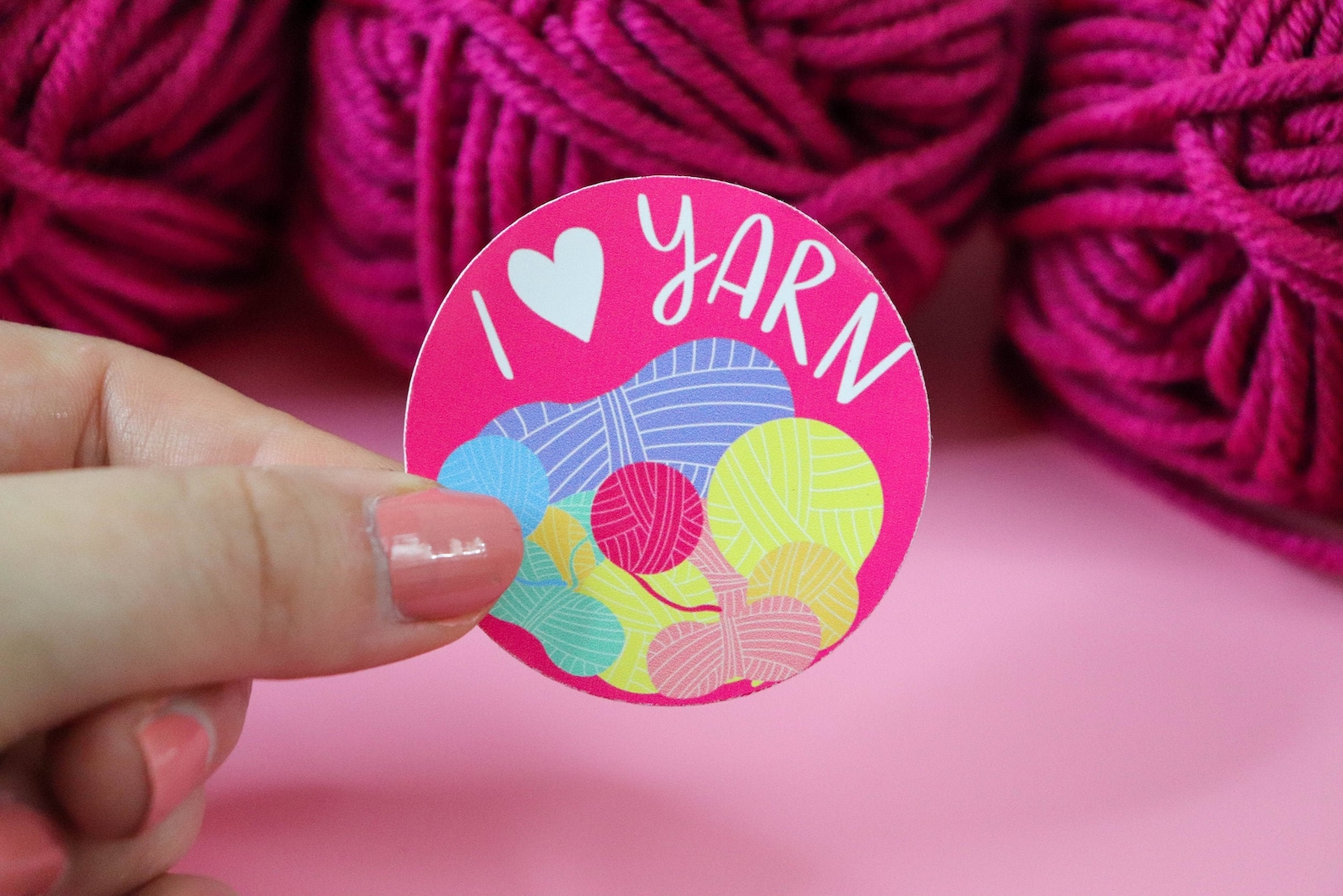 I Love Yarn Sticker Yarn Stickers Hand Dyed Yarn Crochet - Etsy